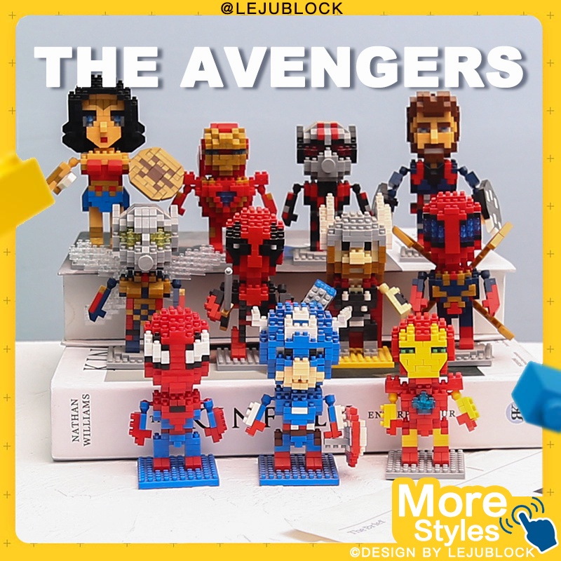 【LEJUBLOCK】The Avengers building blocks Iron Man nano block Captain ...