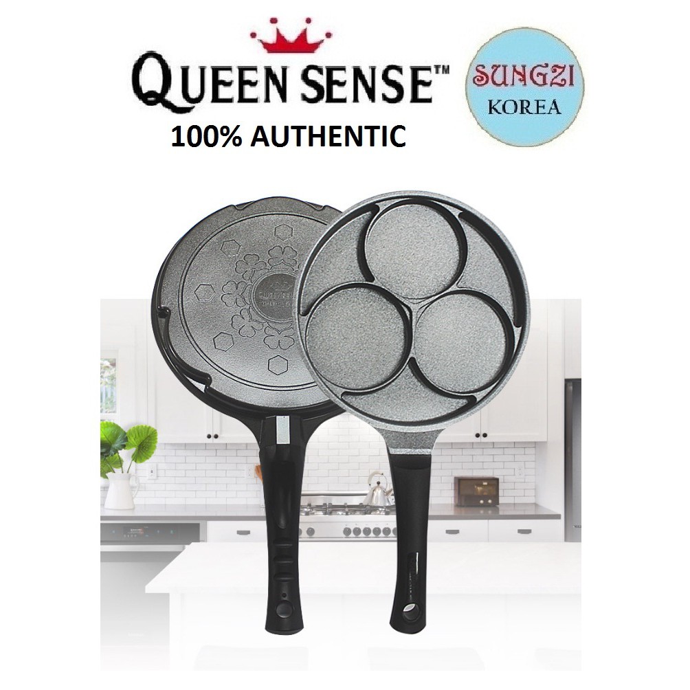QUEEN SENSE 3 Hole Multi Egg Pan Stone 24cm Made in Korea | Shopee ...