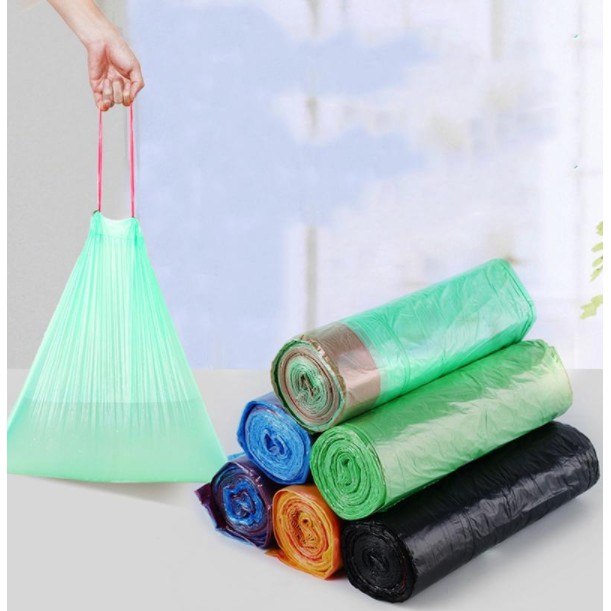 15pcs/Roll Drawstring Garbage Bag Vest Type Garbage Bags Kitchen ...