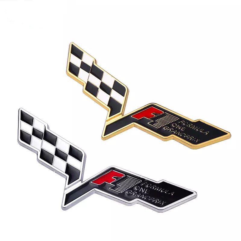 Car Styling F1 formula one grandpeix Racing Flag 3D Metal stickers ...