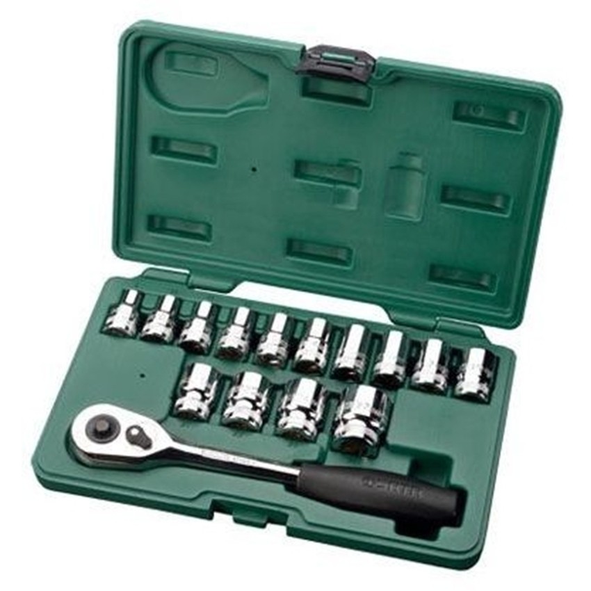 SATA 15pcs/Set Socket Set Model 08005ME (Green) | Shopee Philippines