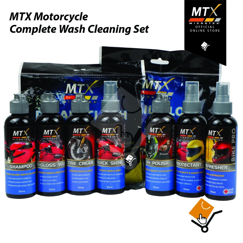 Microtex MTX Motorcycle Complete Wash Cleaning Kit | Shopee Philippines