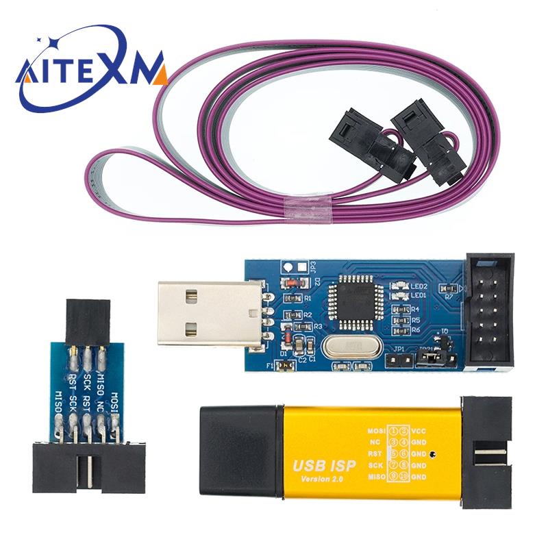 Usbasp Usbisp Avr Programmer Usb Atmega8 Atmega128 Attinycanpwm 10pin Wire Module Diy 10pin 