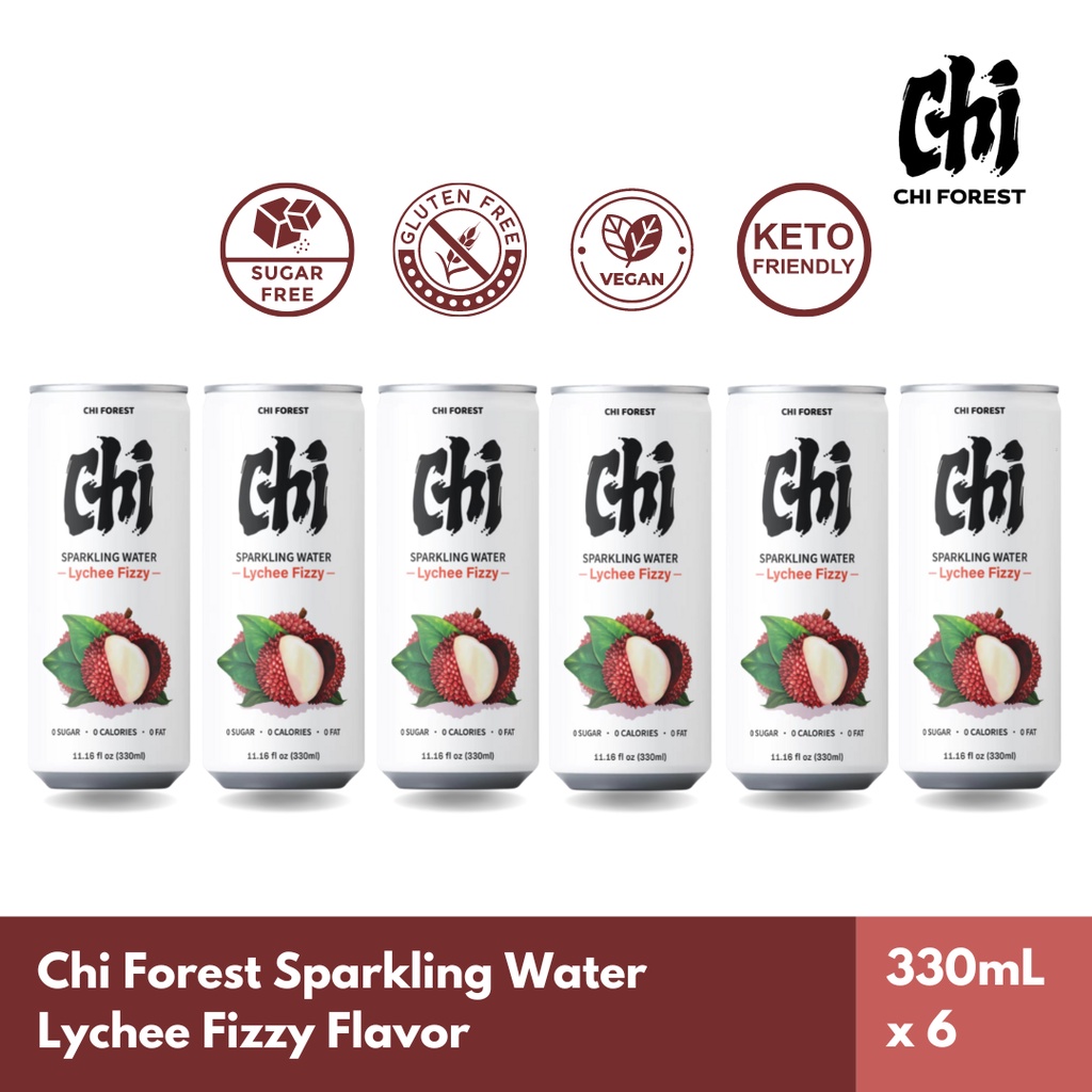 CHI FOREST Lychee Fizzy Sparkling Water Pack of 6 330ml | Shopee Philippines