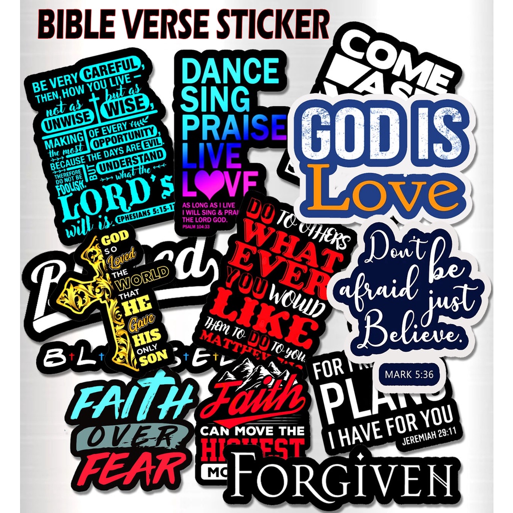 Bible Verse Religious Sticker Size 3 inches Waterproof Fadeproof ...