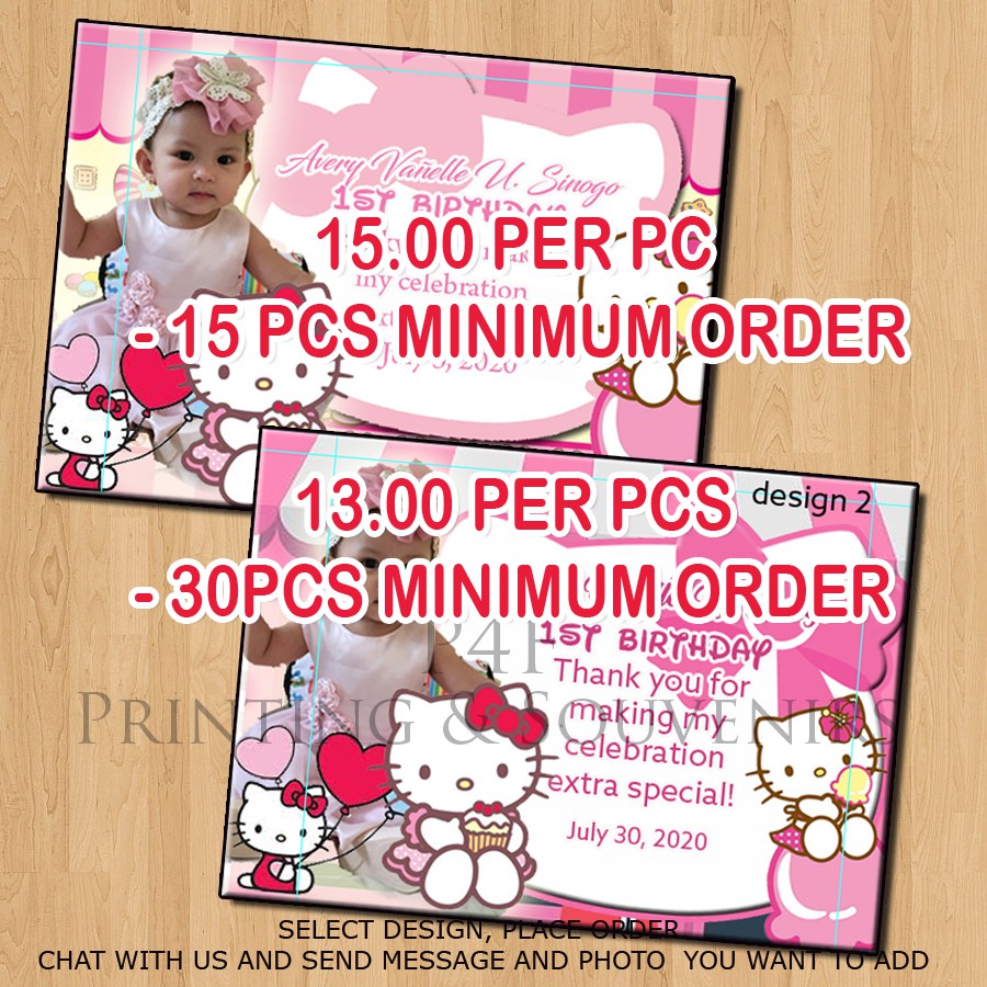 2R Size Personalized Magnet Ref Magnet Party Favor Giveaway Hello Kitty ...