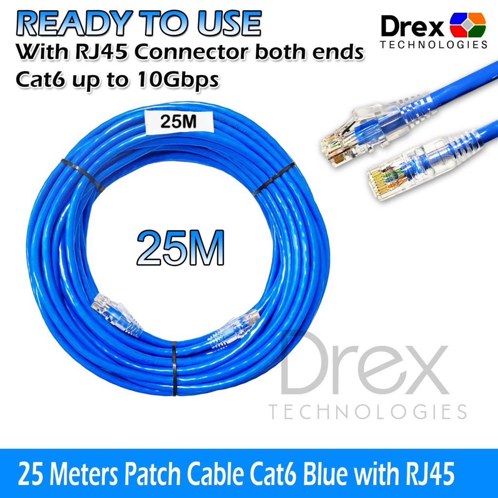 25M Gigabit Cat6 Cat6E Utp Lan Cable Patch Cord Cable With Rj45 Cat6E 25M High Quality Blue ...