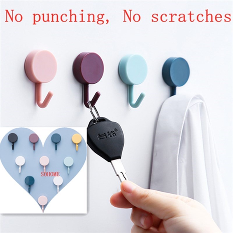1PCS Self Adhesive Sticky Hook,Small Wall Hooks Seamless Sticky Hooks ...