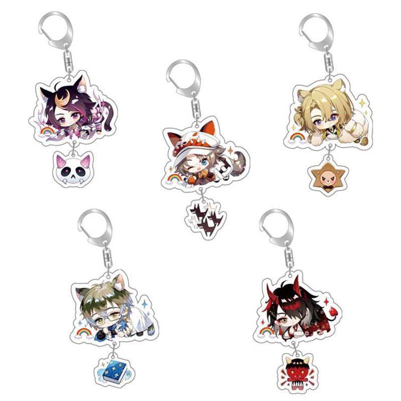 Anime Hololive VTuber Luxiem Figures Keychain Acrylic Keyring Shu Mysta ...