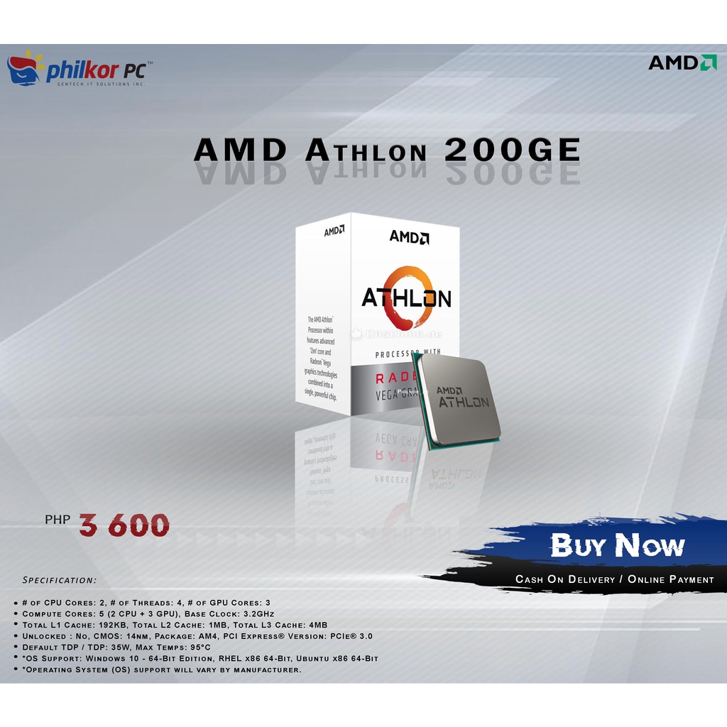 AMD Athlon 200GE Processor | Shopee Philippines