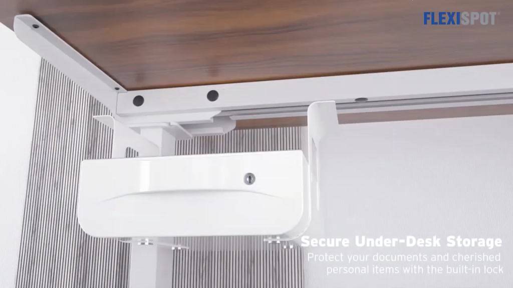 FlexiSpot S01 Lockable Under Desk Pull-Out Drawer Sliding Storage Organizer for Sit-Stand Desk ...