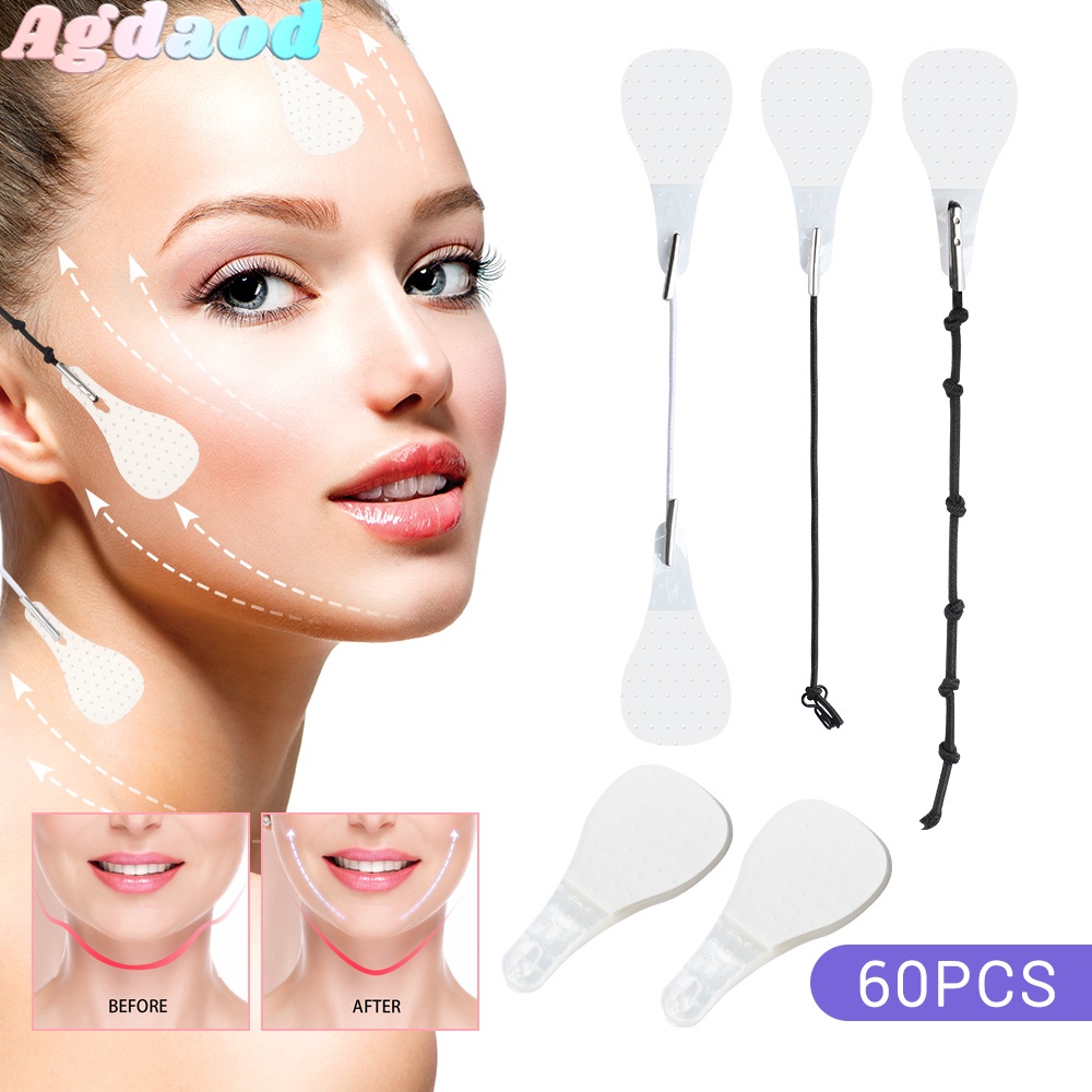 Agdoad 60/80Pcs V-shaped Face Lifting Sticker Facial Lifting Patch ...