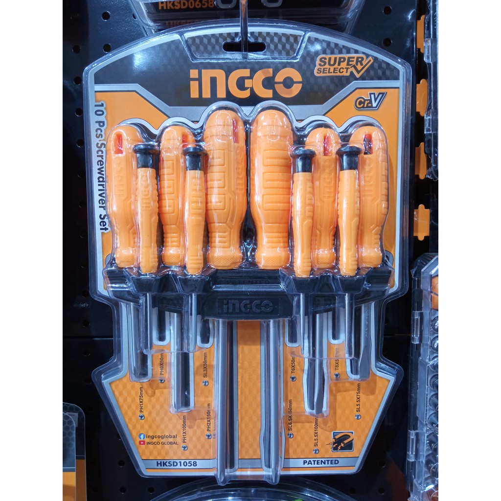 Ingco Screwdriver Set 10 pieces HKSD1058* MERVILLE | Shopee Philippines