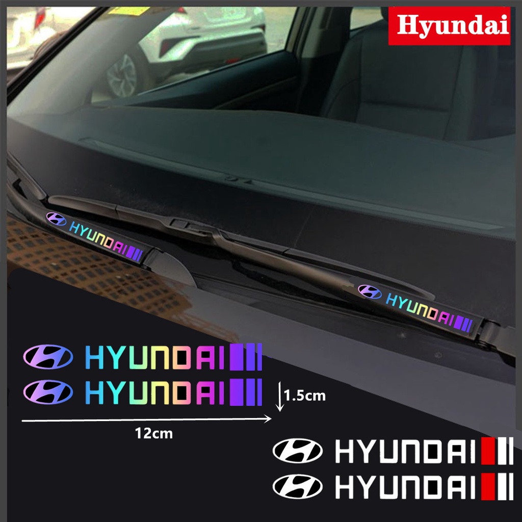2Pcs Hyundai Wiper Stickers Car Front Rear Windshield Decals for ...