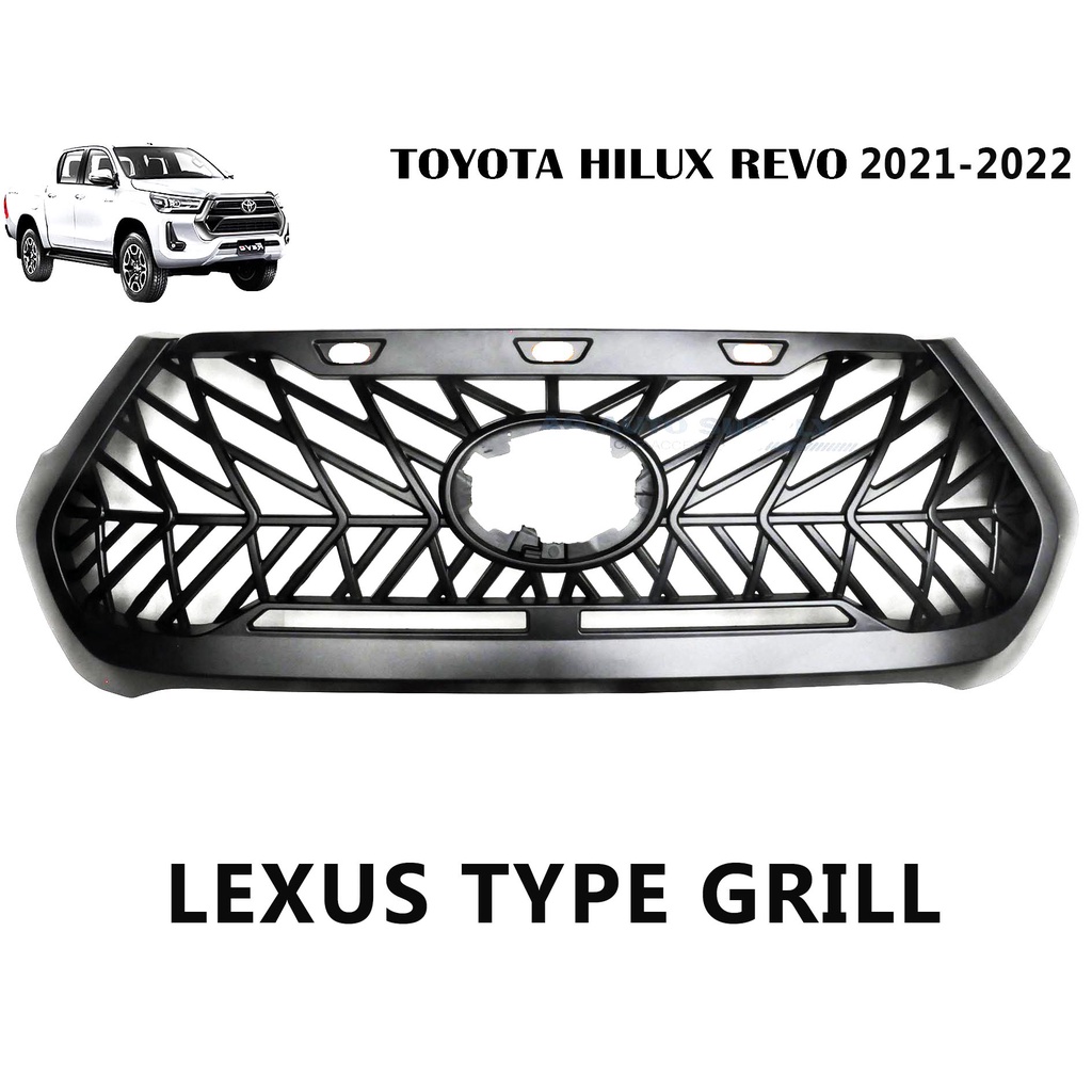 Toyota Hilux Revo 2021-2022 Lexus Style Mesh Grille Black Grill ...