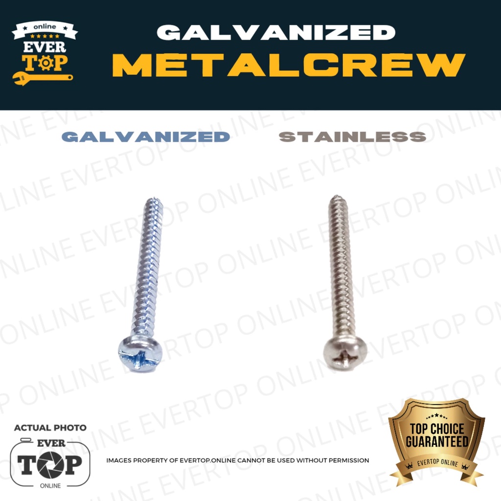 GALVANIZED METAL SCREW #4 #5 #6 (100PCS) SELF-TAPPING PANHEAD | PANHEAD ...
