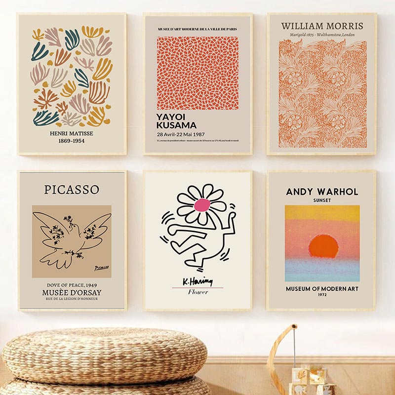 Matisse Picasso Keith Yayoi Kusama Art Print Abstract Poster Flower ...