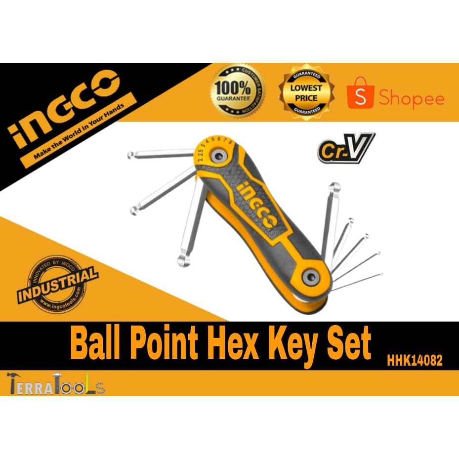 Ingco HHK14082 Ball Point Hex Key Set | Shopee Philippines