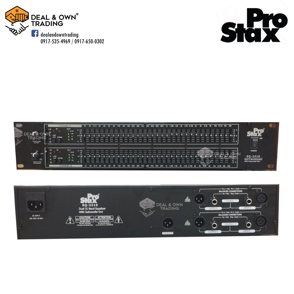 Prostax EQ-231Sub Dual 31 Band Equalizer With Subwoofer Out | Shopee Philippines