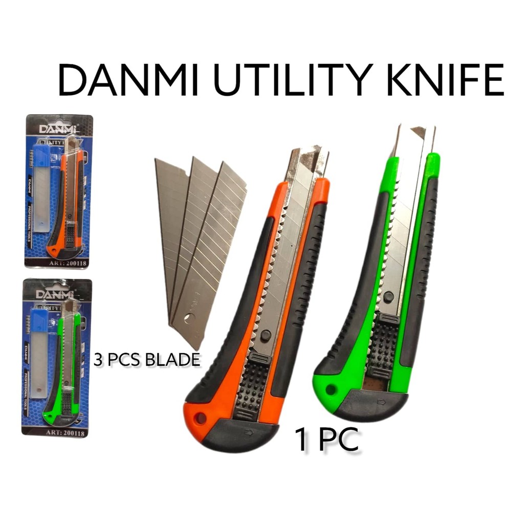 DANMI Utility Knife/ Cutter Knife 1 PC with 3pcs Blade(18mmx100mm ...