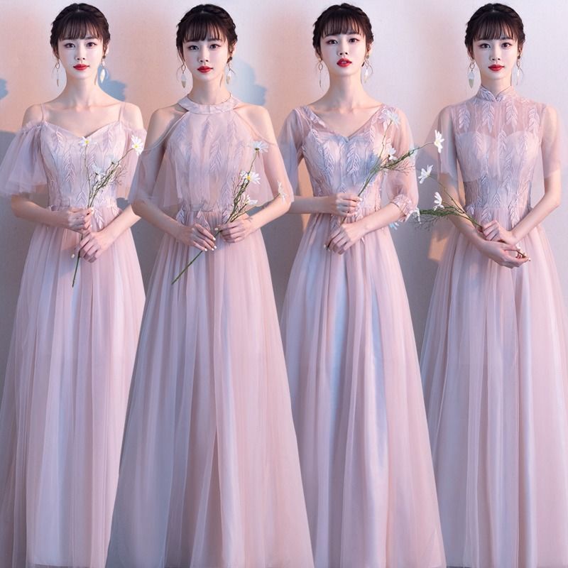 Bridesmaid's Dress Summer Long Wedding Sister Group Dress Female ...