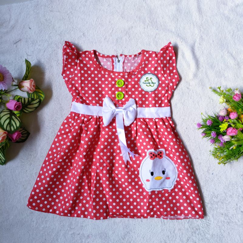 Children's Dress 2 3 years old girls polka ribbon (polka Duck Dress ...