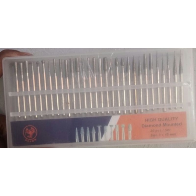 Drill Eyes DRILL / Diamond Mounted Point Set (30 Pcs - Mini Carving 3mm ...