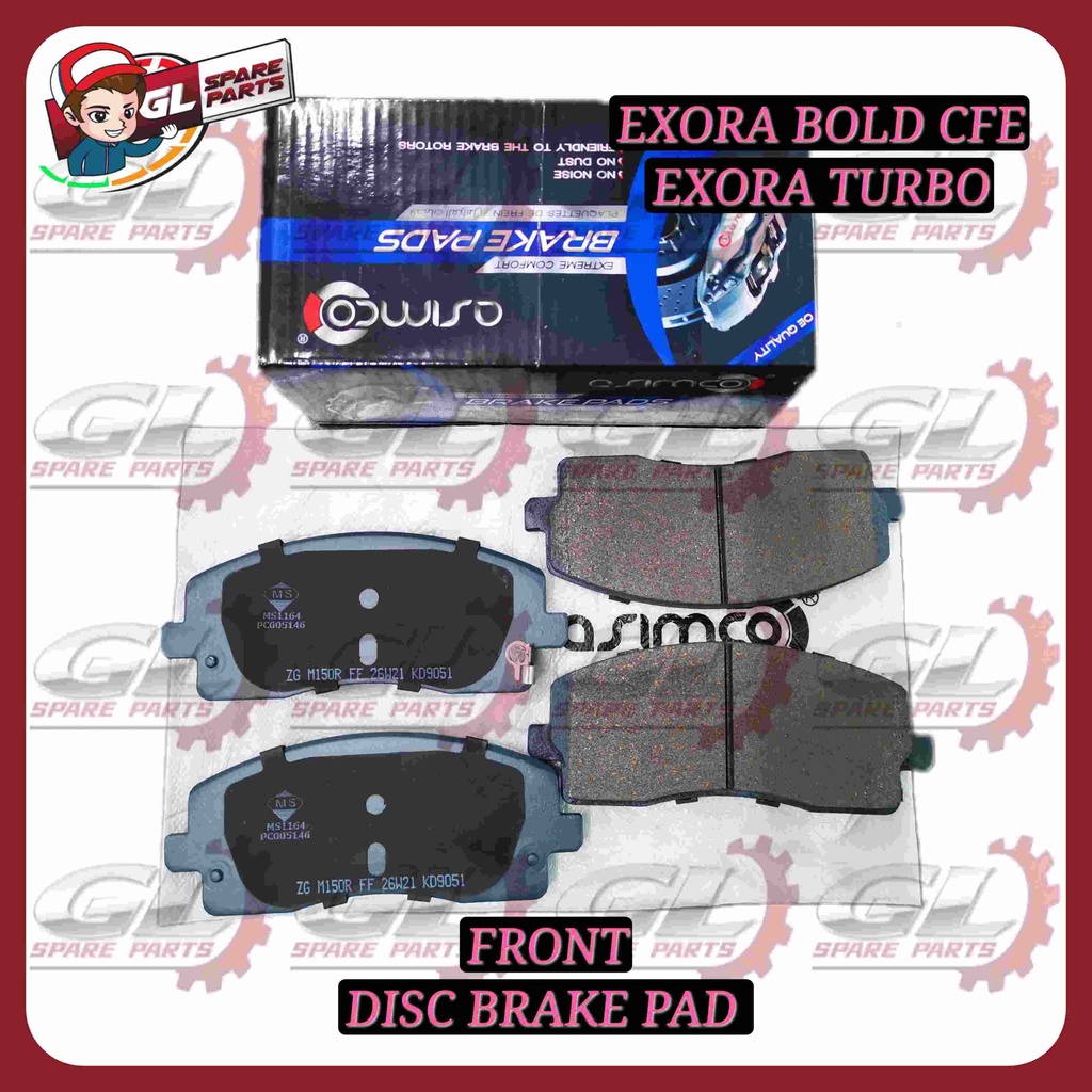 PROTON EXORA BOLD CFE TURBO DISC BRAKE PAD (FRONT)(ASIMCO) | Shopee Philippines