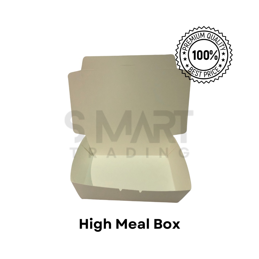 [100pcs] Disposable Paper Lunch Box (Meal Box/High Meal Box) | Shopee ...