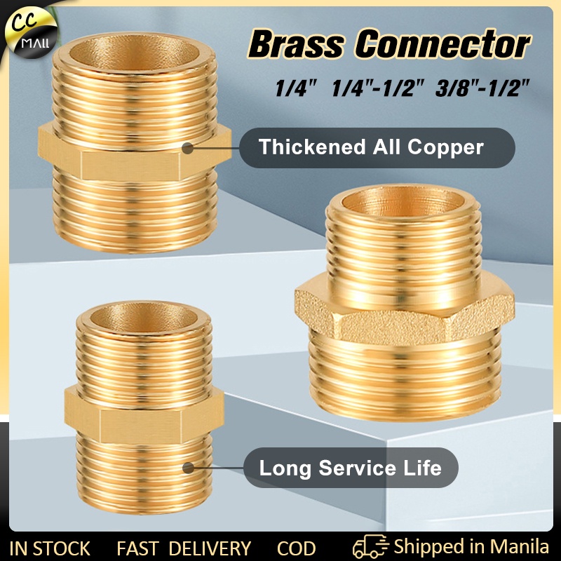 Solid Thread Brass Pipe Tube Pneumatic Fitting 1/4" 3/8" 1/2" Male To ...