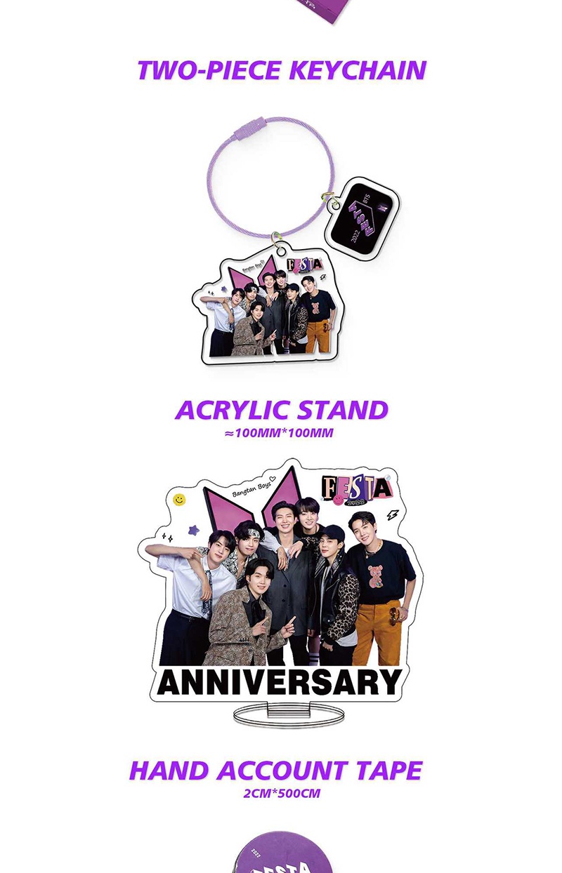 BTS Album proof surrounding support gift bag stand-up keychain sticker ...