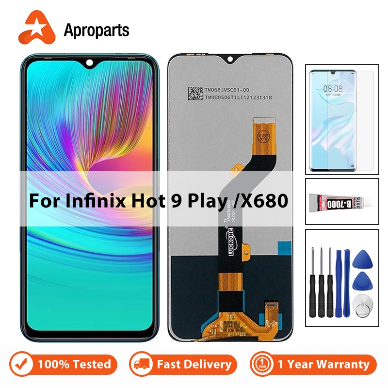 100% Tested LCD For infinix Hot 9 Play X680 X680B LCD Display Screen ...