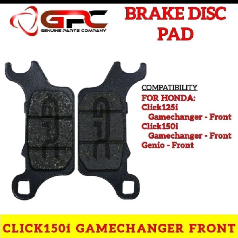GPC FRONT BRAKE DISC PAD for CLICK 150i NEW / CLICK 125i game changer ...