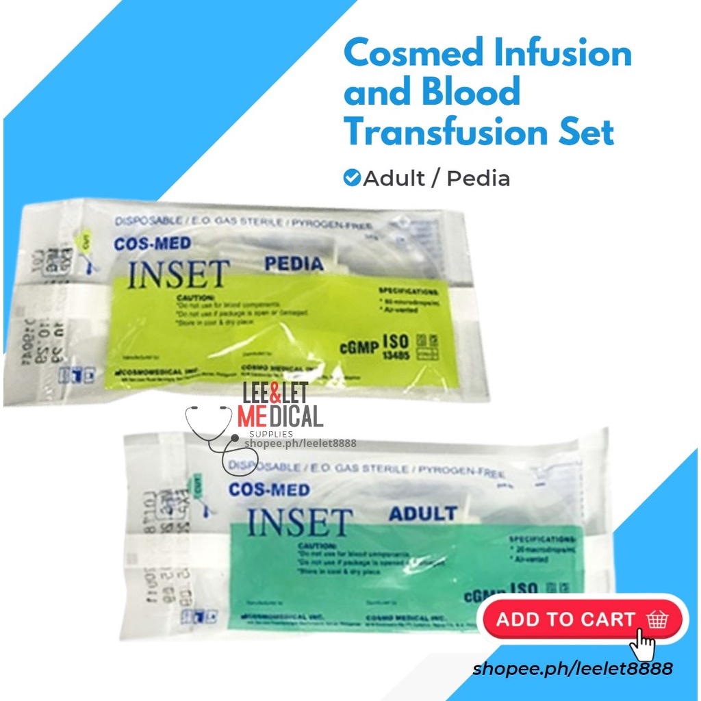 (L&L-J) Cosmed Infusion Set and Blood Transfusion Set - Adult / Pedia ...