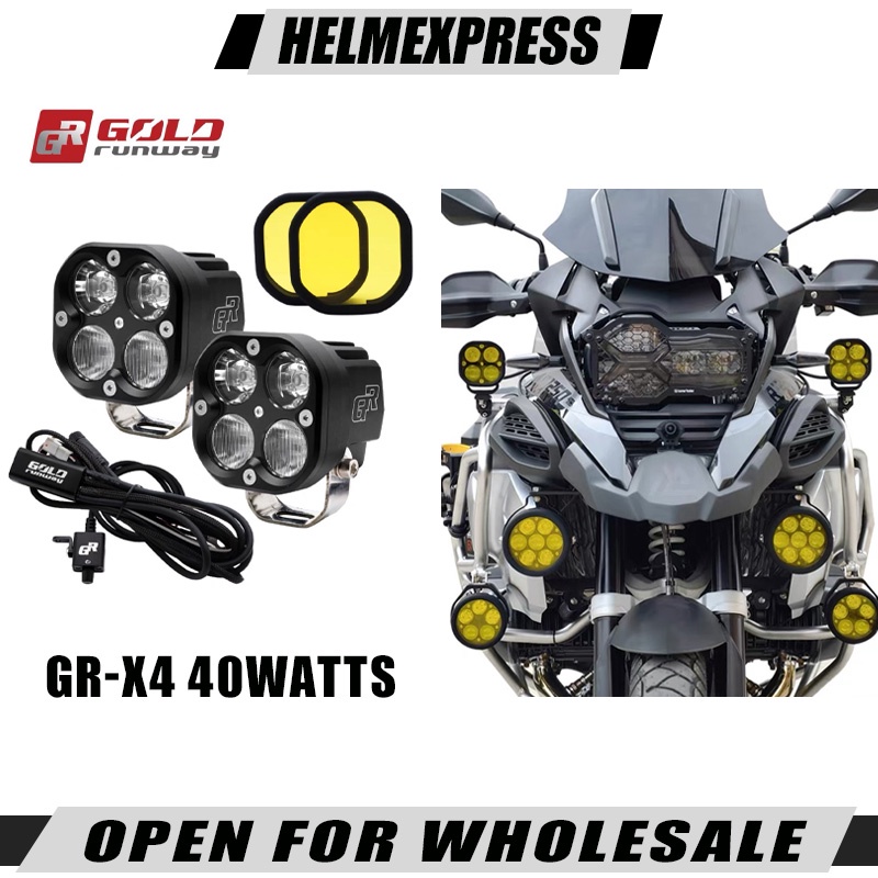 GOLD RUNWAY GR-X4 40W LED Auxiliary Motorcycle Fog Lights Trail Riding ...