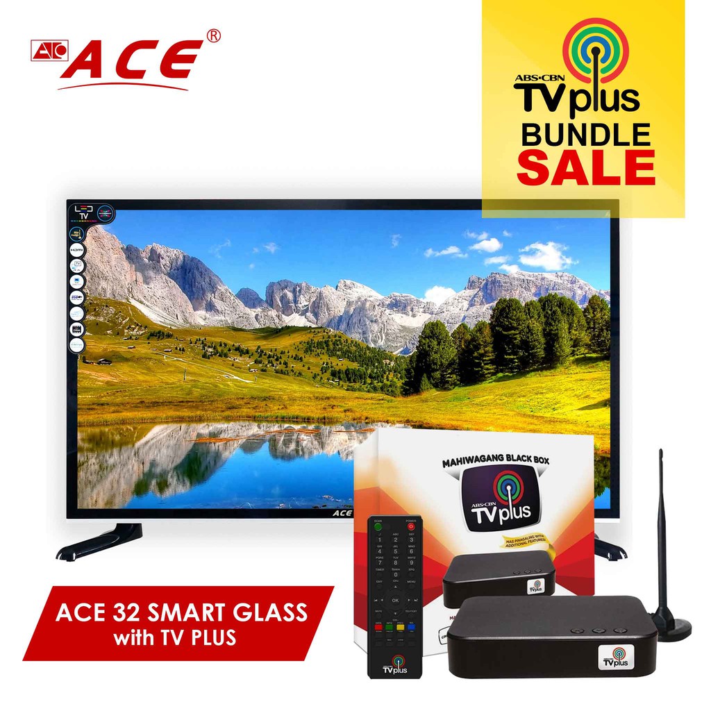 ACE 32 Glass Slim HD Smart LED TV Black LED-808 DN2 with TV Plus ...