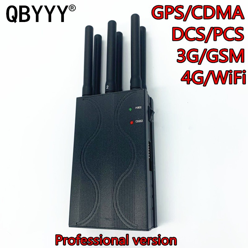 6 bands GSM / CDMA / DCS / PHS / 3g / 4g / wifi / GPS wireless Jammer, built-in lithium battery ...