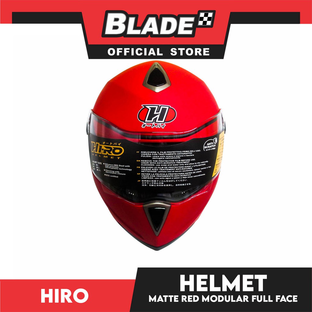 HIRO Helmet HD-701 Matte Red (Modular) | Shopee Philippines