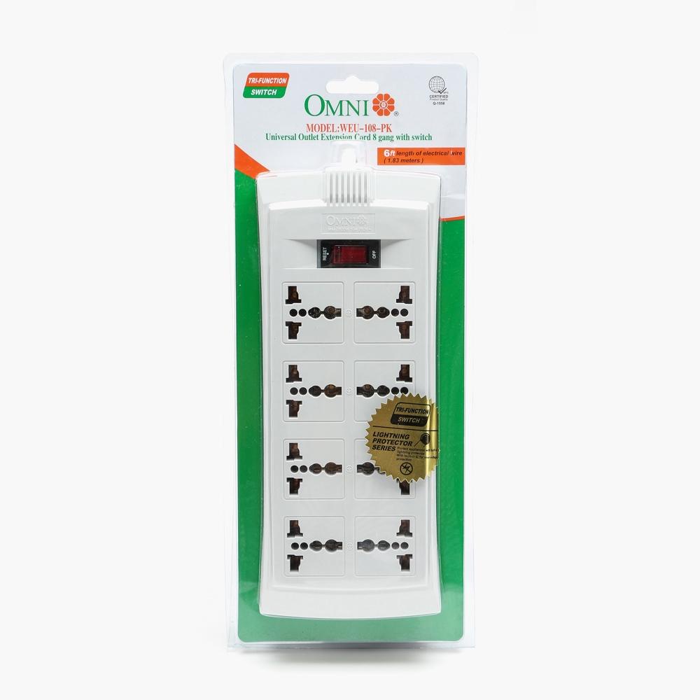Omni Universal Outlet 8-gang Extension Cord | Shopee Philippines