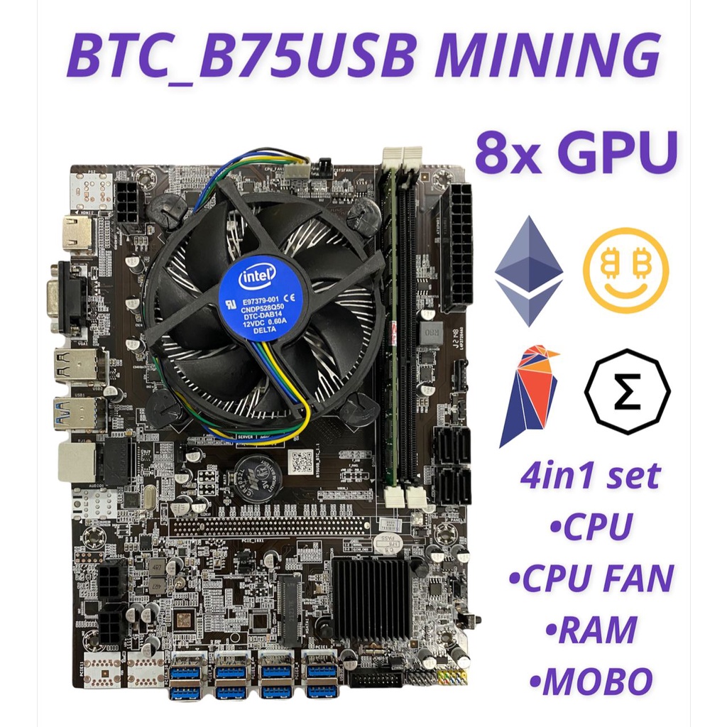 Mining Motherboard 8 GPU USB SET | Shopee Philippines