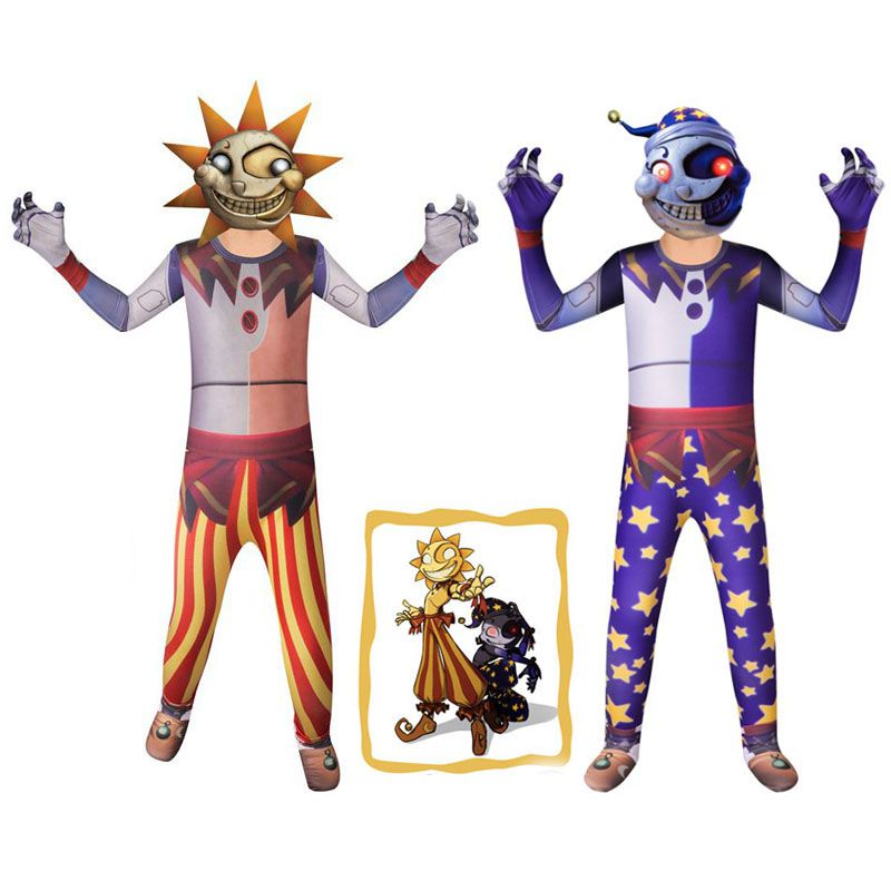 Sundrop Moondrop Daycare Attendant Fnaf Clown Cosplay Clothing Boys