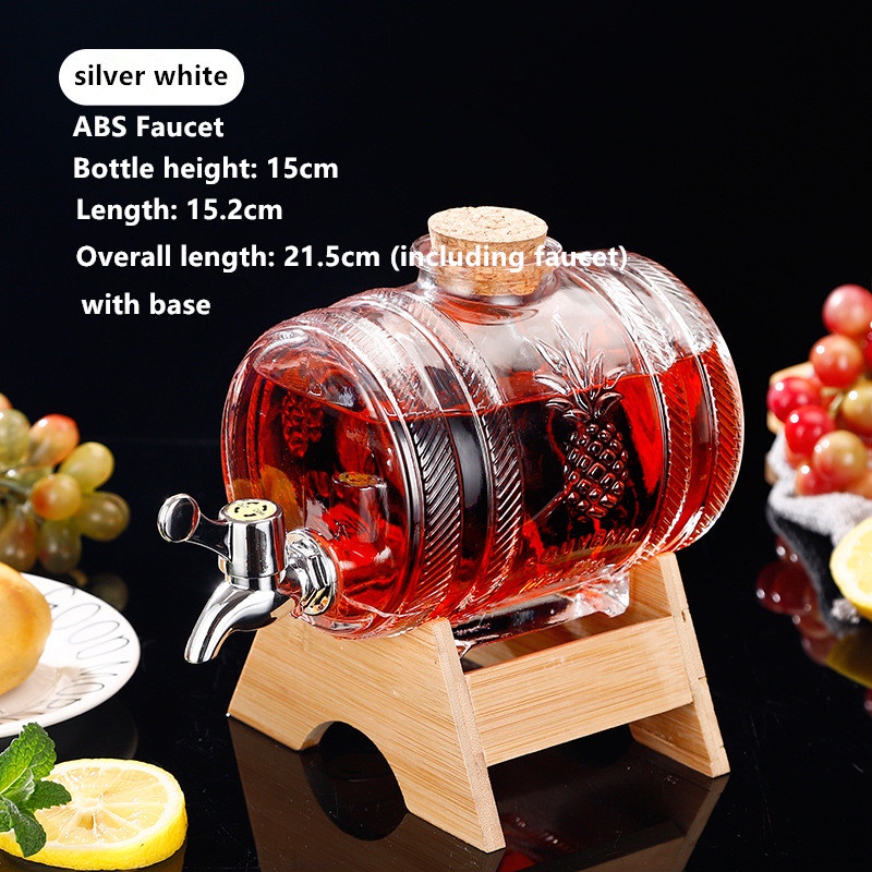 Household Juice Jar Glass Sealed Bubble Wine Bottle With Tap 2 Catties ...