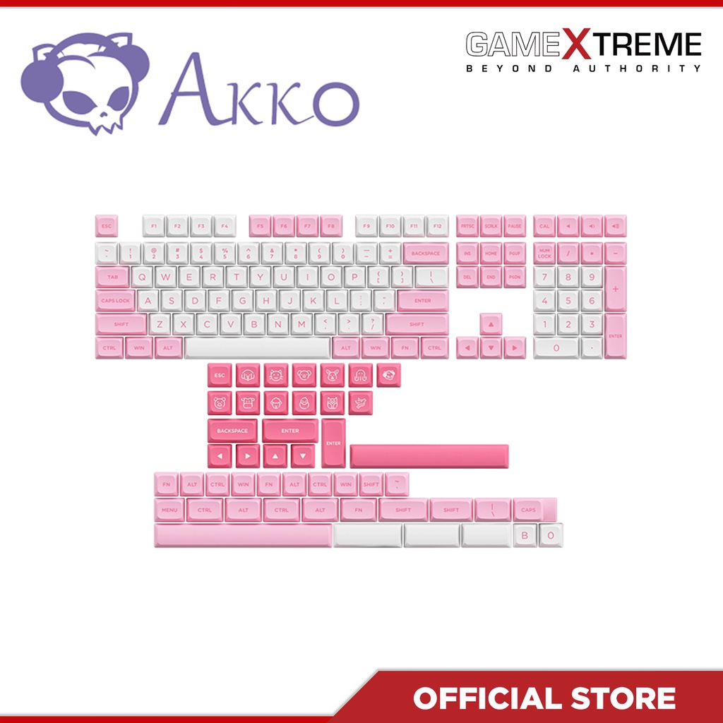 AKKO Prunus Lannesiana PBT Keycaps Set ASA Low Profile 155 Keys ...