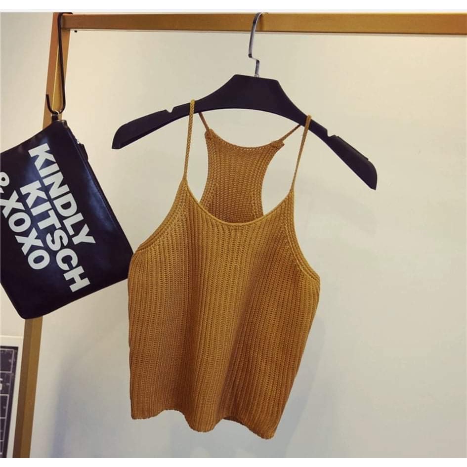 New arrivals ladie’s causal plain Knitted crop top(non fading) | Shopee ...