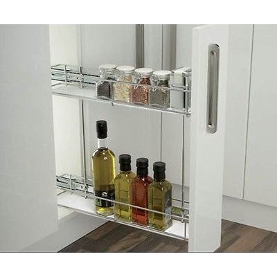 2 Layer Stainless Spice Rack, Condiments Bottle Pull Out Basket for ...