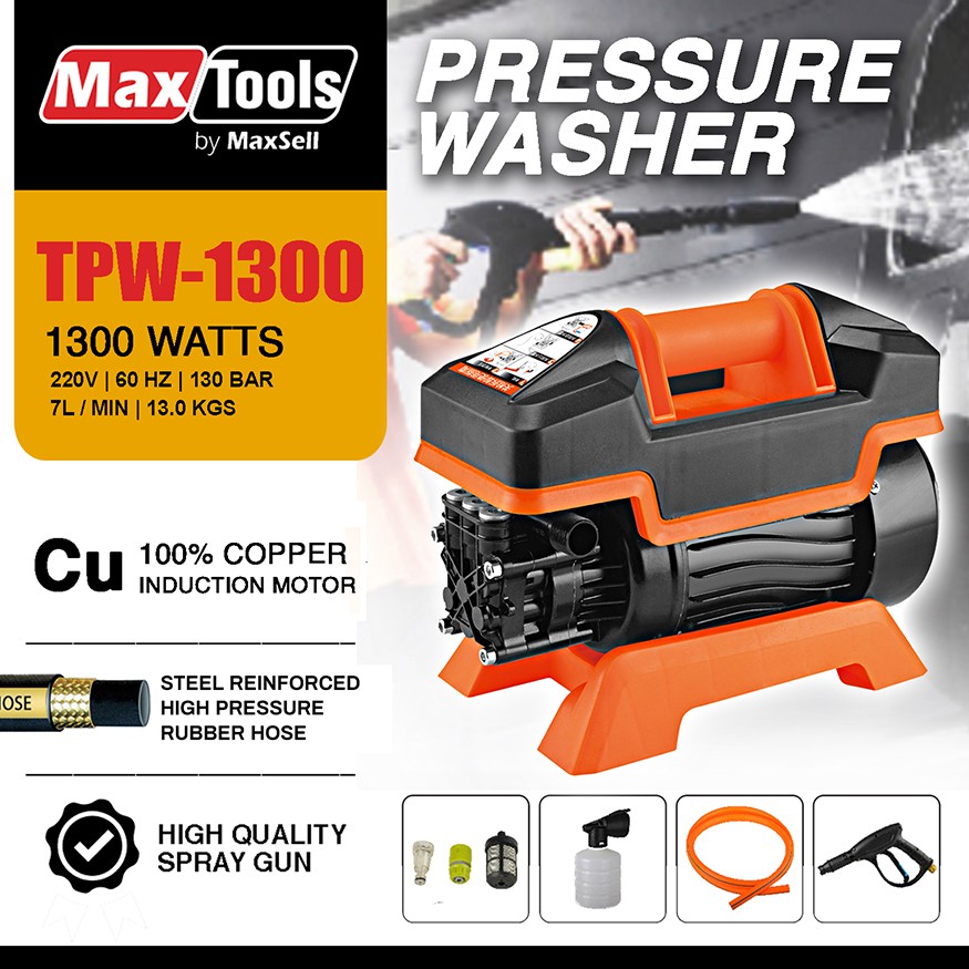 Maxtools Pressure Washer (TPW-1300) | Shopee Philippines