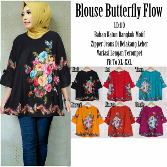 Blouse Butterfly Flow | Shopee Philippines