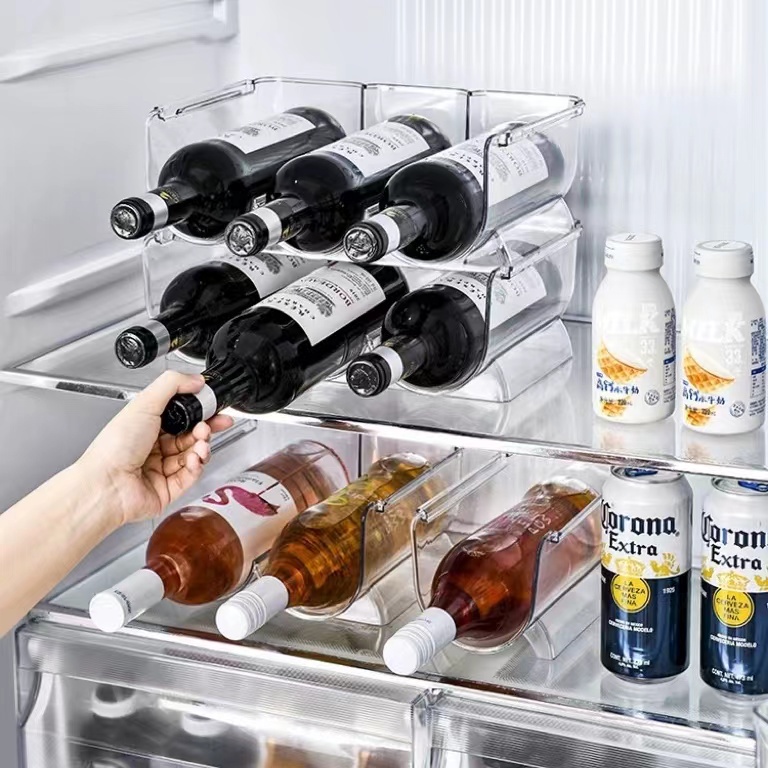 Red Wine Rack Refrigerator Beer Storage Rack Simple Without Punching ...