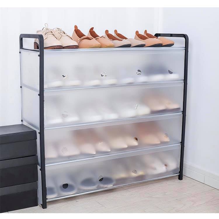 5 Layer shoe rack with cover- Anti dust proof Shoe Rack Organizer ...