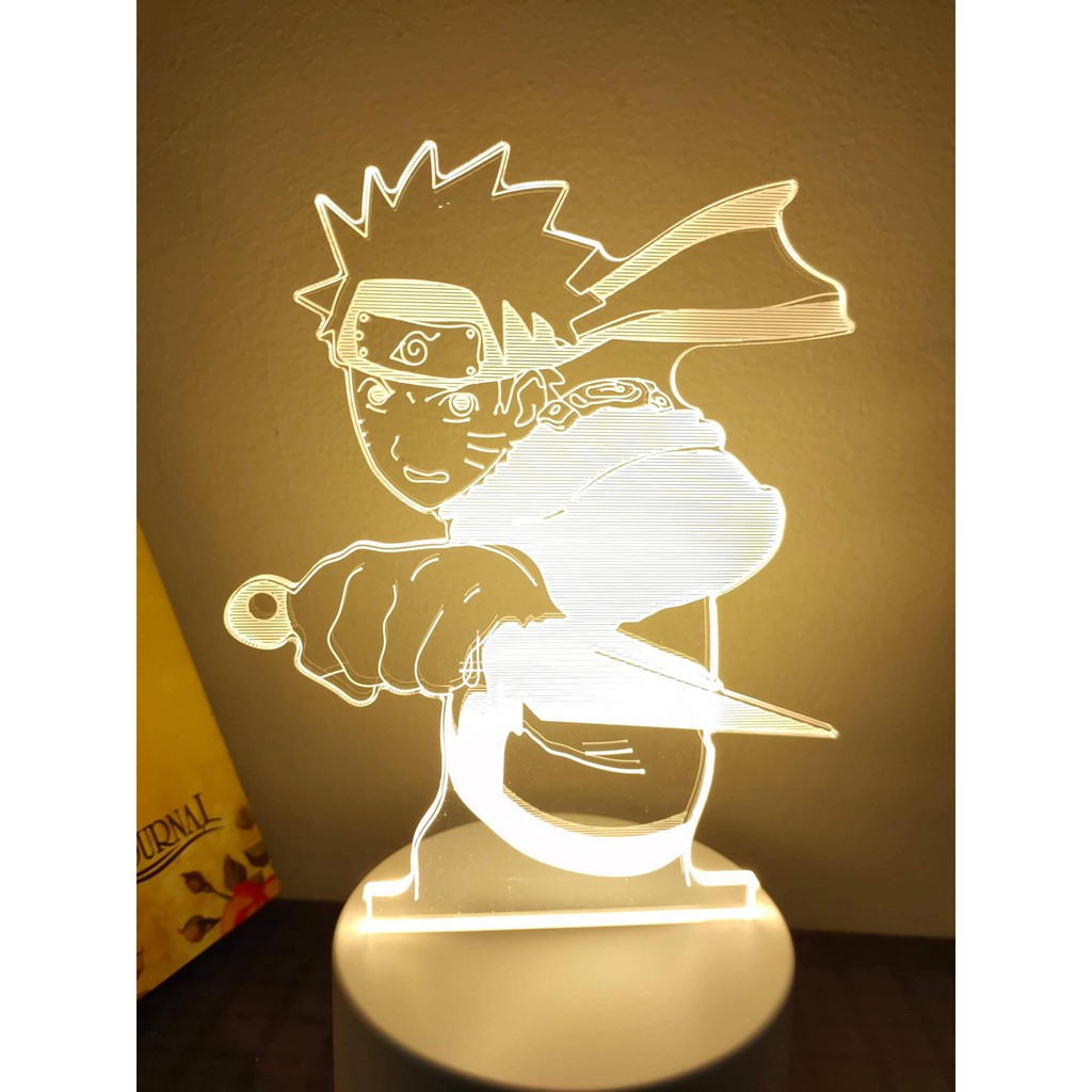 Naruto Itachi Sasuke Anime 3D Acrylic LED Lamp Night Desk Room Lamp ...